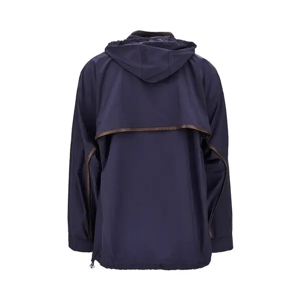 Loewe Micro Ripstop Jacket With Leather Trimmings - Blue