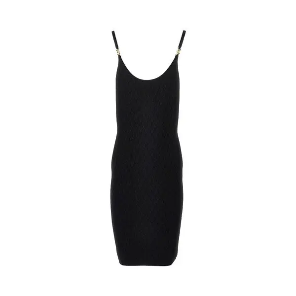 Versace Jacquard Knit Knee-length Dress - Black