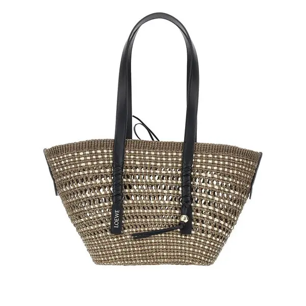 Loewe Braided Palm Medium Basket Bag - Green