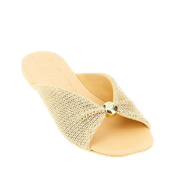 Loewe Pebble Raffia-effect Slides