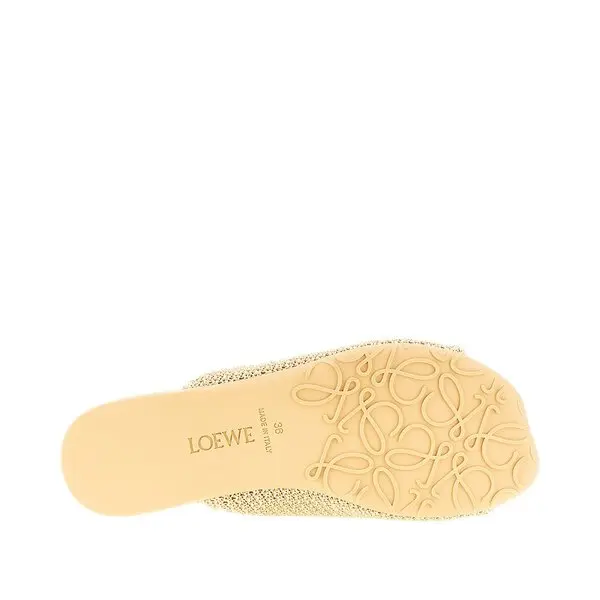 Loewe Pebble Raffia-effect Slides