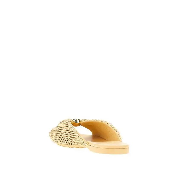 Loewe Pebble Raffia-effect Slides - Beige
