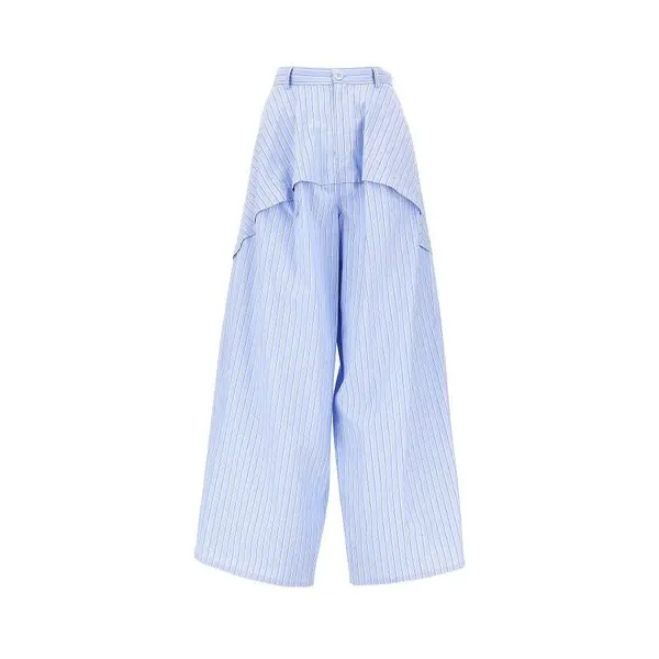 Loewe Striped Poplin Wide Pants - Blue
