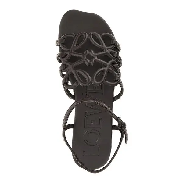 Loewe Petal Anagram Leather Sandals - Brown