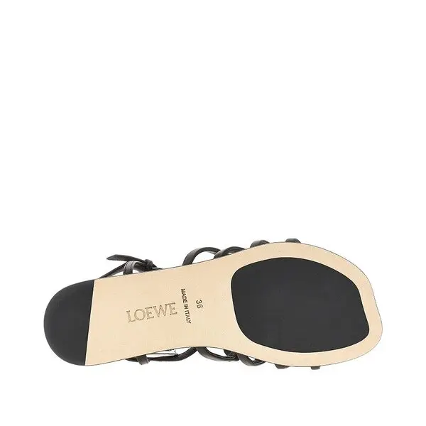 Loewe Petal Anagram Leather Sandals - Brown