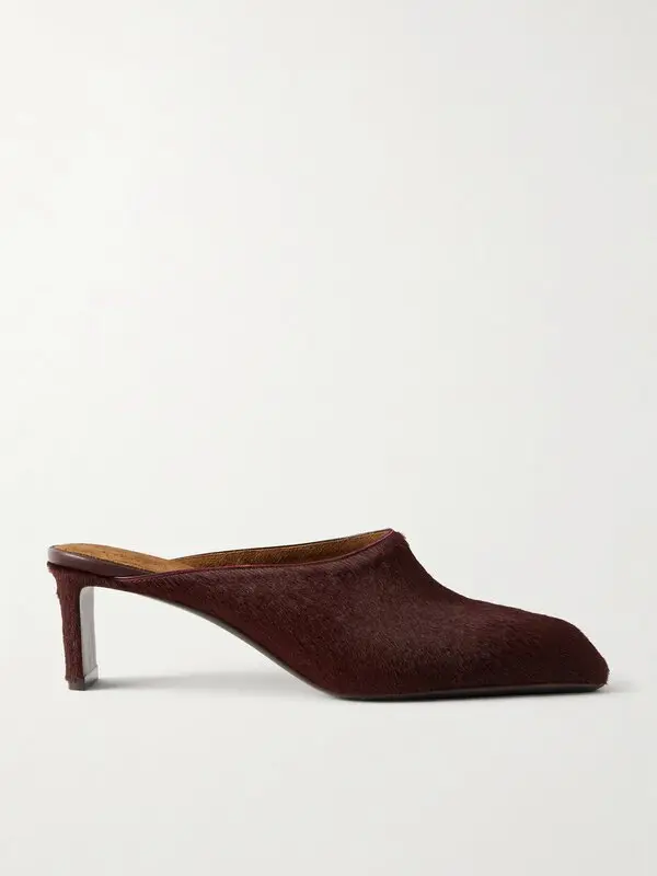 Khaite Colt Calf Hair Mules - Brown