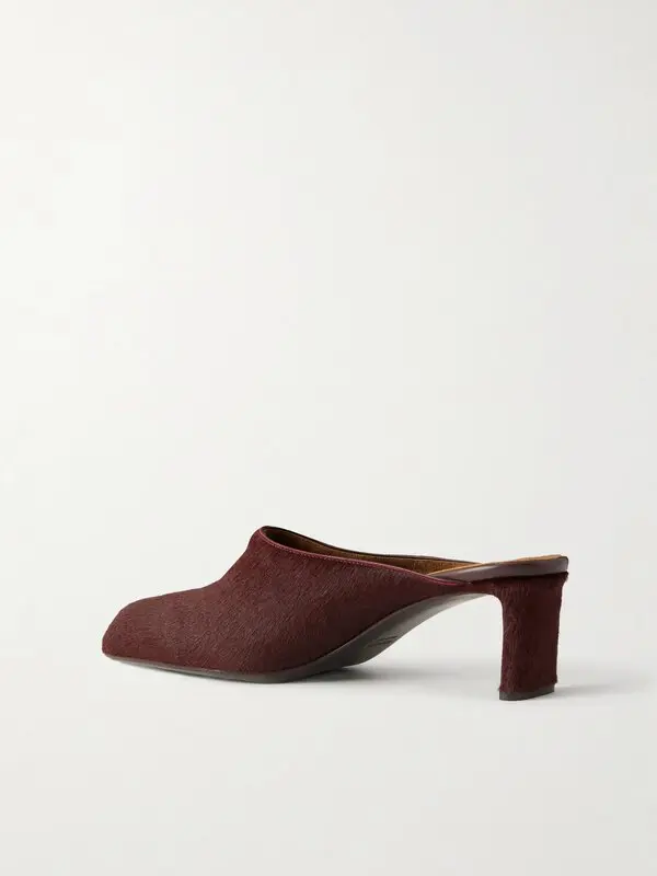 Khaite Colt Calf Hair Mules - Brown