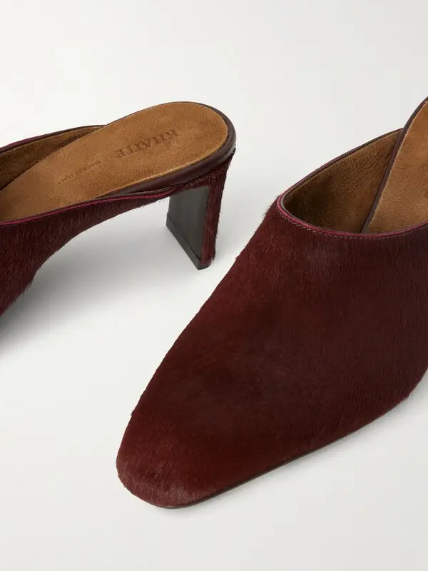 Khaite Colt Calf Hair Mules - Brown