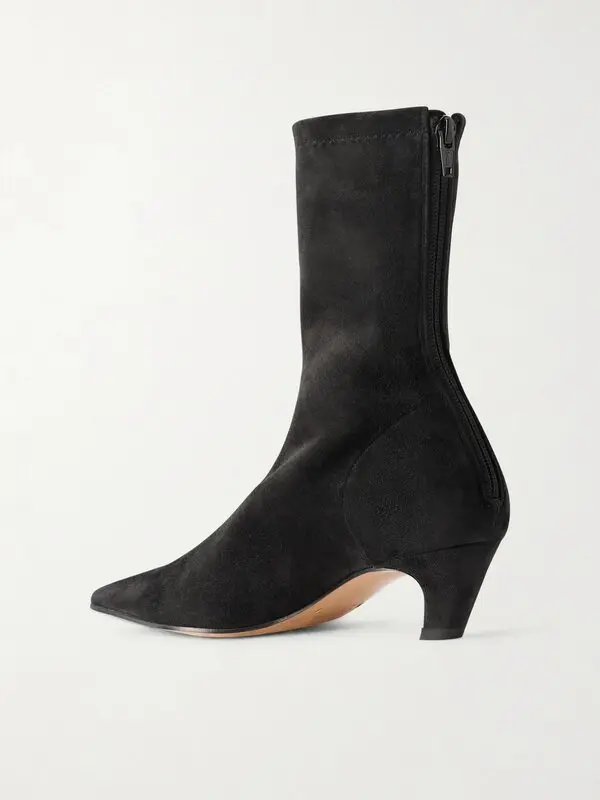 Khaite Arizona Suede Ankle Boots - Black