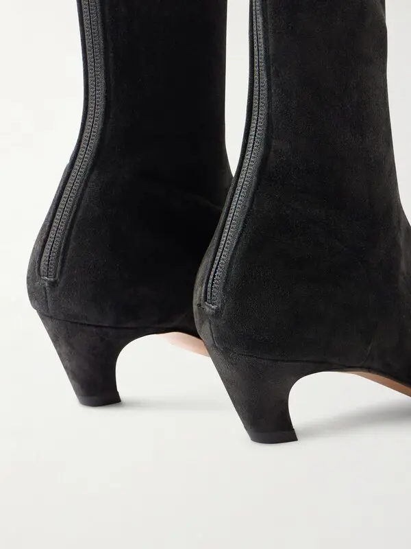 Khaite Arizona Suede Ankle Boots - Black