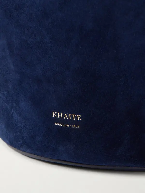 Khaite Lotus Suede Shoulder Bag - Blue