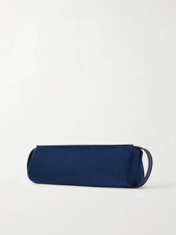 Khaite Donna Suede Clutch - Blue