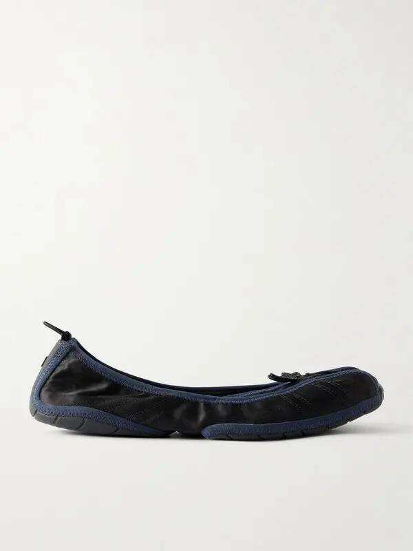 Balenciaga Bow-embellished Satin Ballet Flats