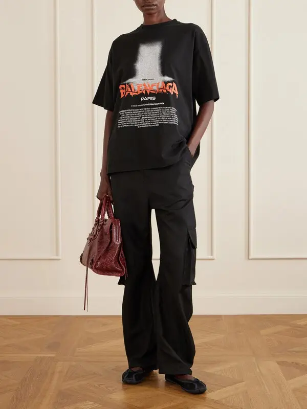 Balenciaga Bow-embellished Satin Ballet Flats