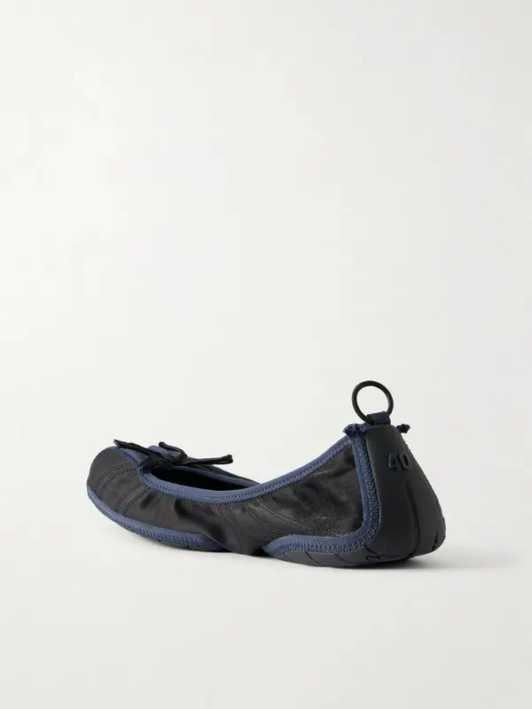 Balenciaga Bow-embellished Satin Ballet Flats