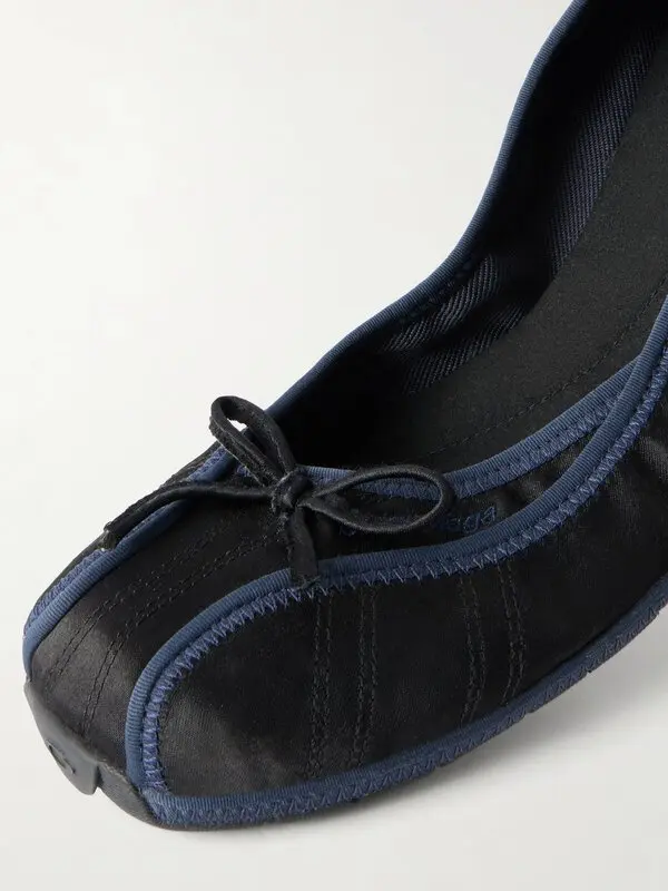 Balenciaga Bow-embellished Satin Ballet Flats