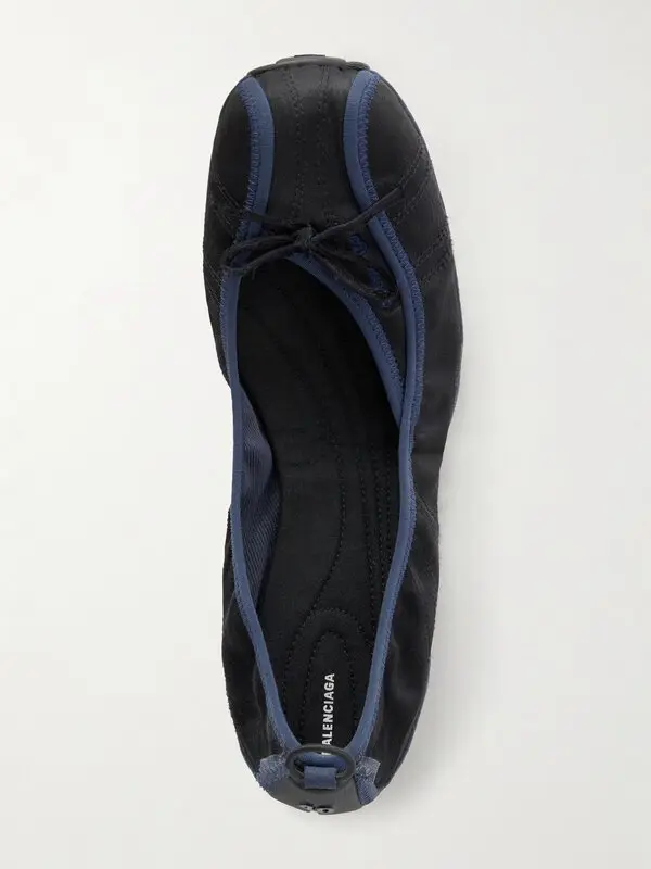 Balenciaga Bow-embellished Satin Ballet Flats