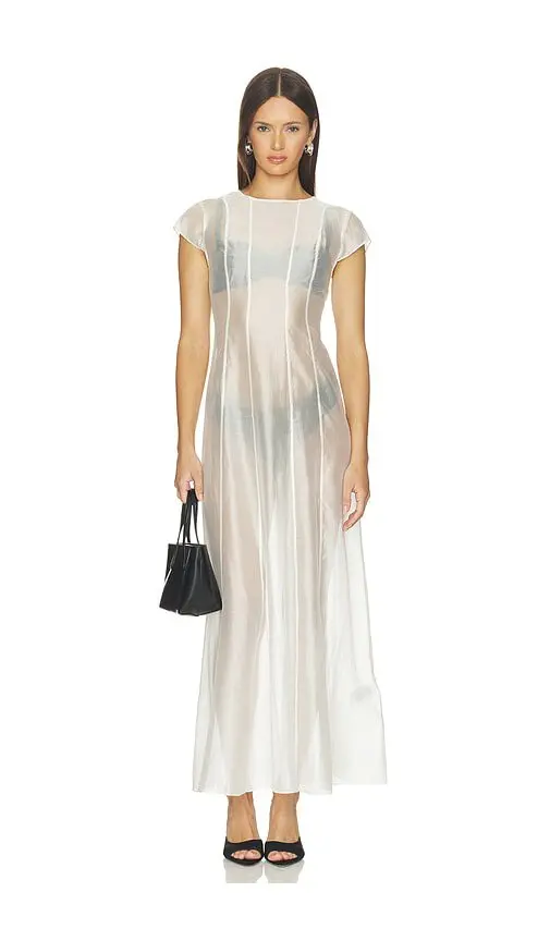 ALIGNE Carly Sheer Seam Detail Dress - White