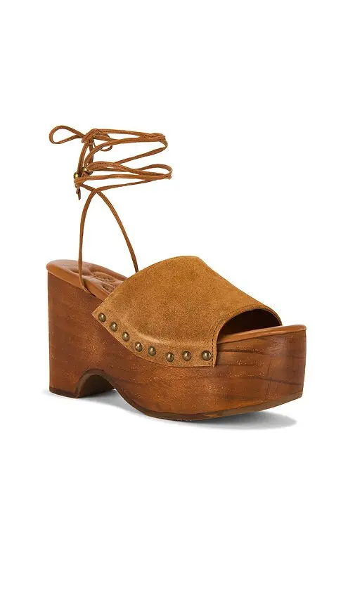 Free People Front Row Wrap Clog In Brown