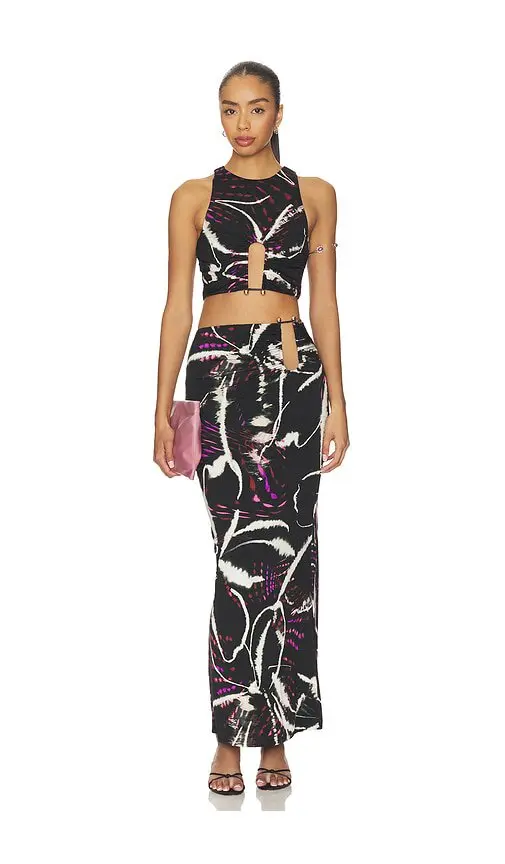 AFRM Saoirse Top In Black,pink