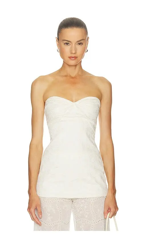 Amanda Uprichard Strapless Soho Tunic In Ivory