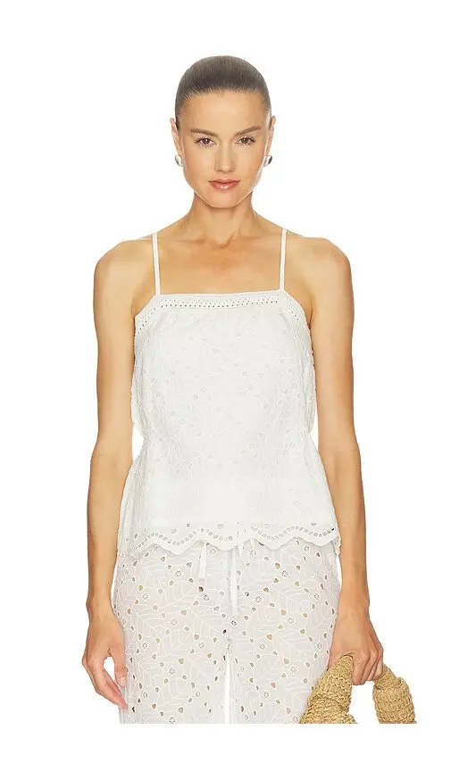 BOBI Side Smocked Lace Cami Top