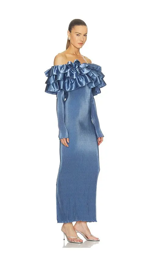 L'IDEE Paris Sleeved Tube Dress In Blue