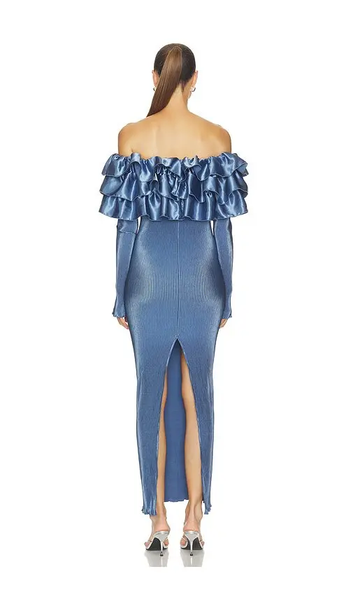 L'IDEE Paris Sleeved Tube Dress In Blue