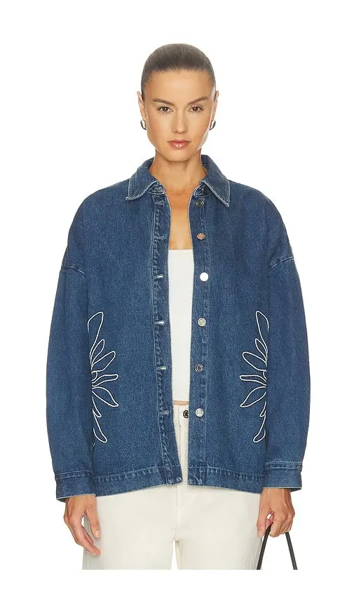 THE WOLF GANG Amana Denim Shirt In Blue