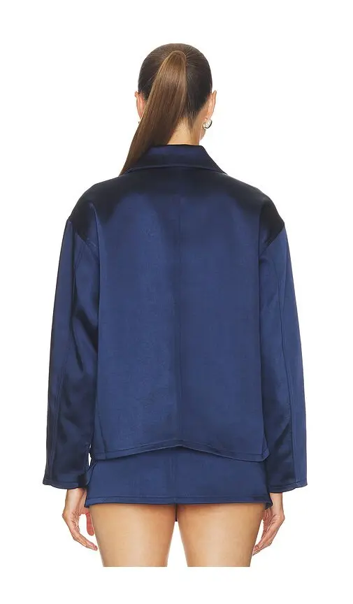 Renggli Satin Jacket In Navy