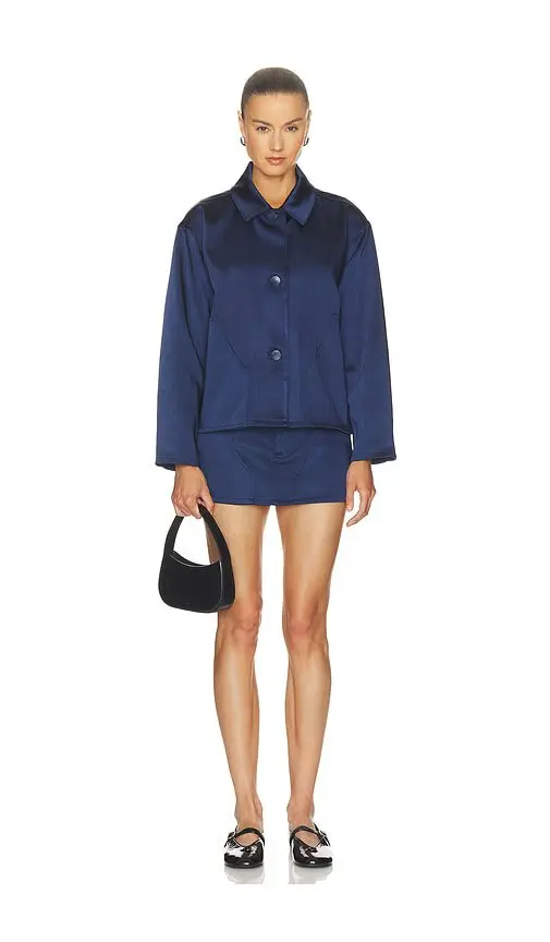 Renggli Satin Jacket In Navy
