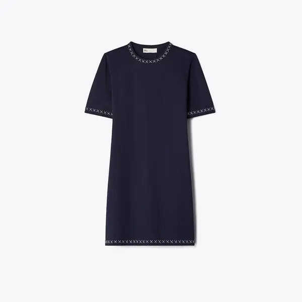 Tory Burch Embroidered Cotton T-shirt Dress