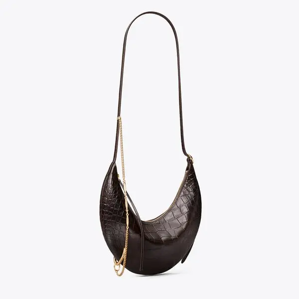 Tory Burch Pierced Croc-embossed Crossbody Bag - Coco