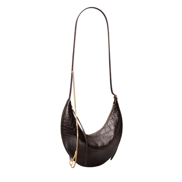 Tory Burch Pierced Croc-embossed Leather Crossbody Bag - Coco