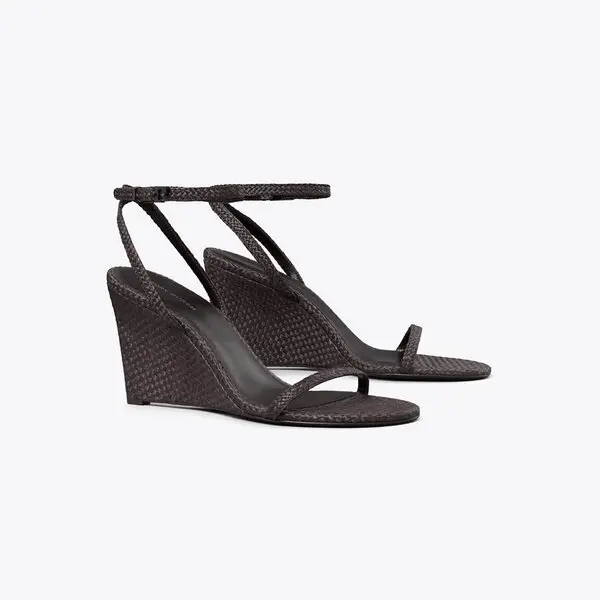 Tory Burch Gigi Raffia Wedge - Cocoa