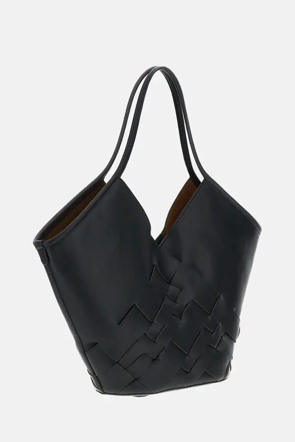 Hereu Coloma Woven Leather Tote - Black
