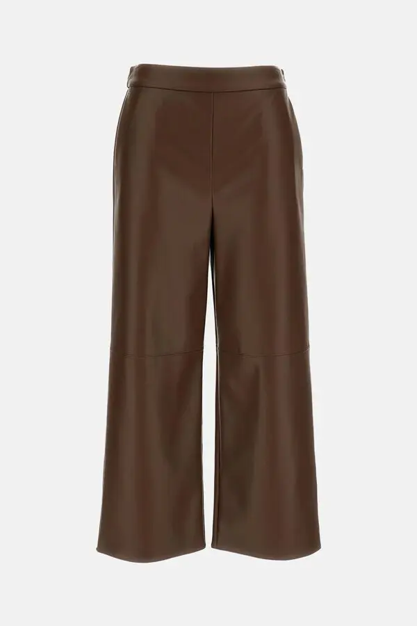 Max Mara Cropped Leather Finish Jersey Pants