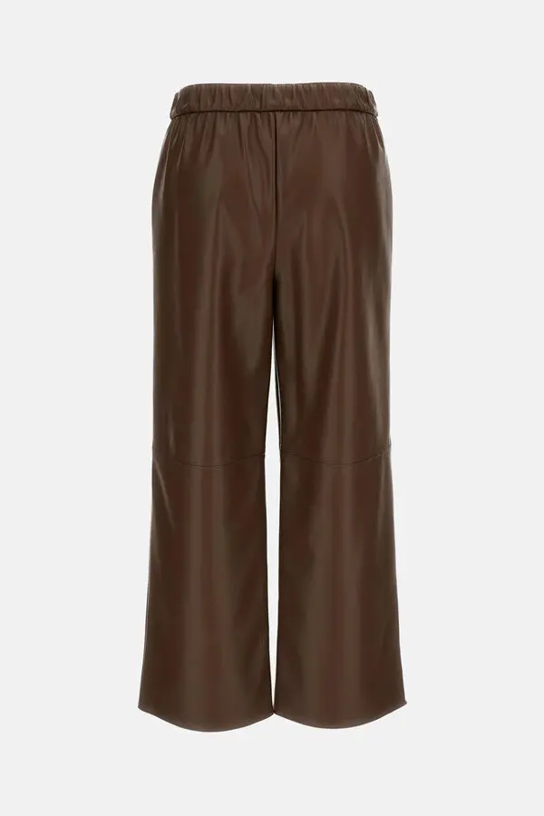 Max Mara Cropped Leather Finish Jersey Pants