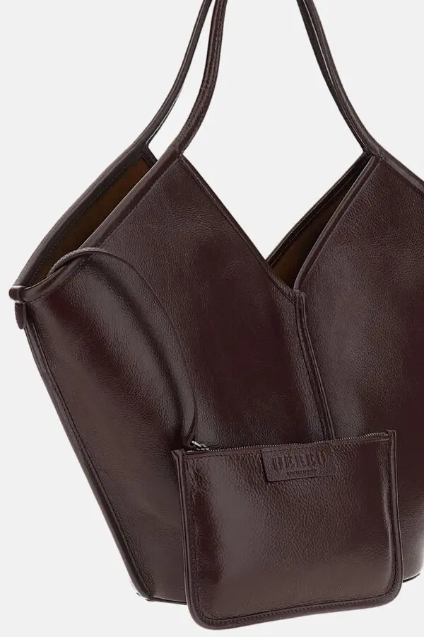 Hereu Calella Distressed Leather Tote - Rosso