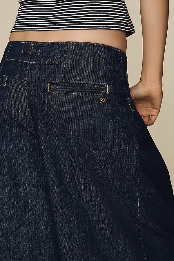 Maeve Reworked Mid-rise Wide-leg Denim Capri Trousers