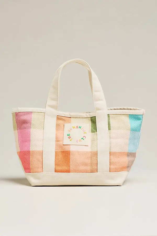 SUNSHINE TIENDA Mi Rabow Plaid Canvas Tote - Multi Plaid