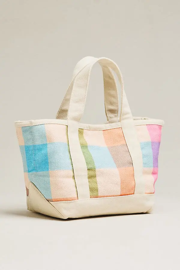 SUNSHINE TIENDA Mi Rabow Plaid Canvas Tote
