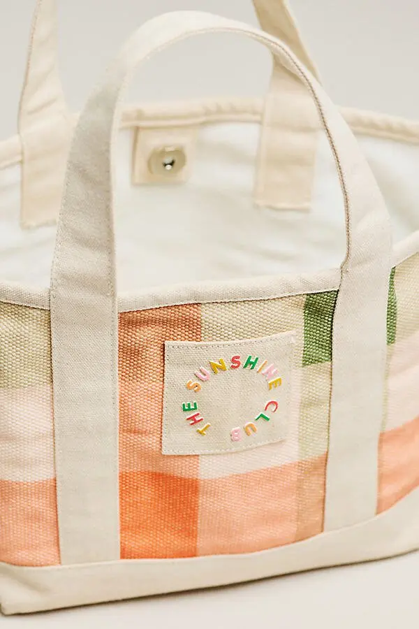 SUNSHINE TIENDA Mi Rabow Plaid Canvas Tote