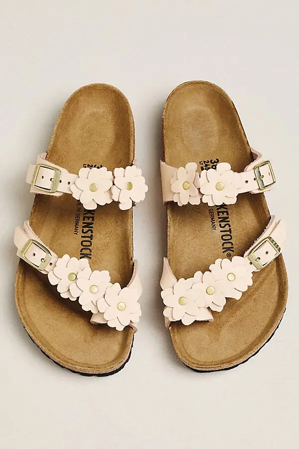 BIRKENSTOCK Mayari Flower Slide Sandals - Light Rose