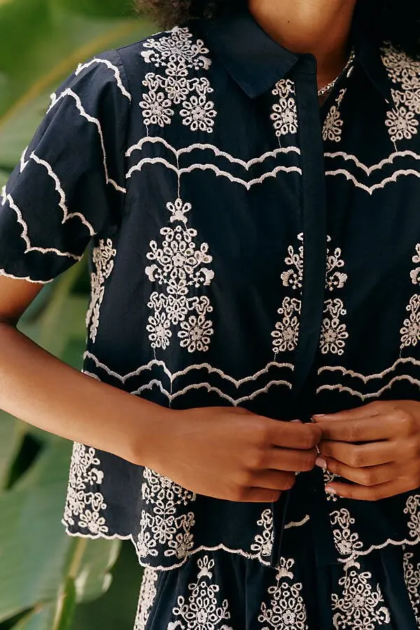SNDYS. Clifton Embroidered Shirt Top