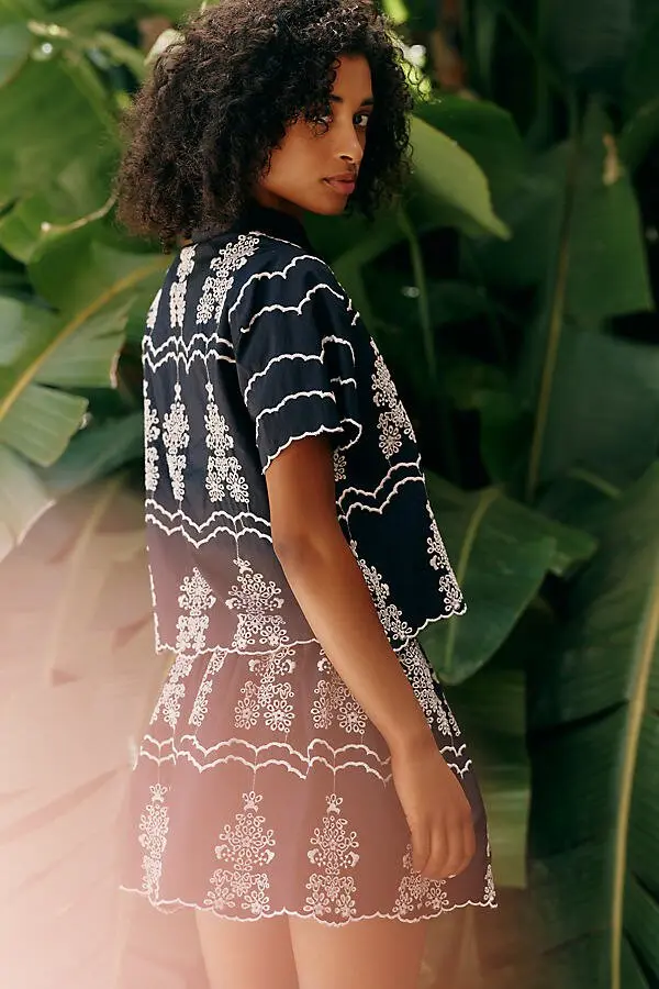 SNDYS. Clifton Embroidered Shirt Top
