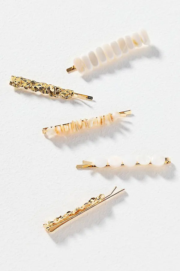 Anthropologie Mermaid Hair Ps, Set Of 5 - Gold