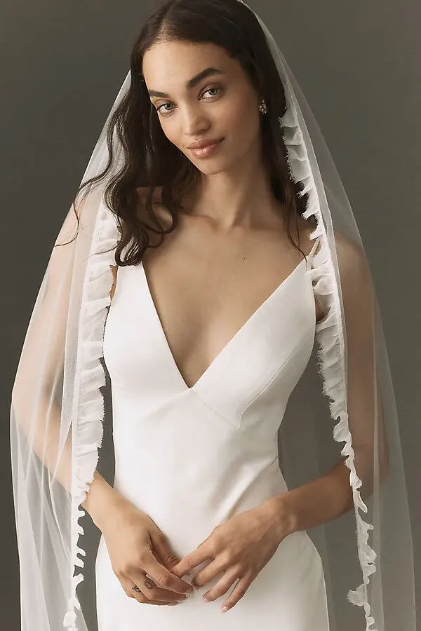 DAUGHTERS OF SIMONE Ava Pleated Cathedral Veil Jacket