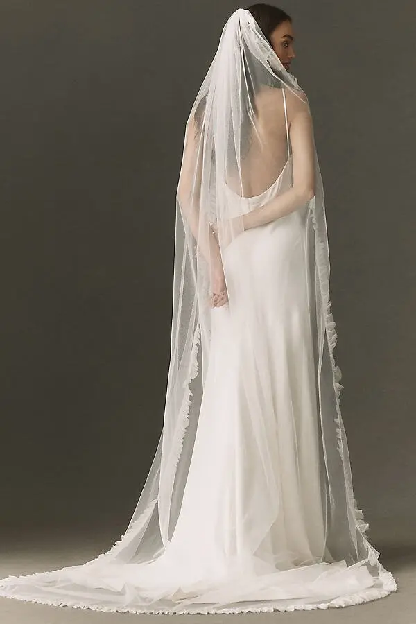 DAUGHTERS OF SIMONE Ava Pleated Cathedral Veil Jacket