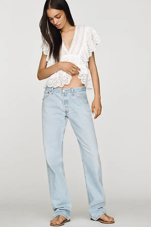 ALIGRACE 90s Origal Low-rise Straight-leg Jeans - Light